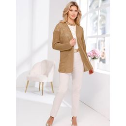 Strickjacke Classic Basics, Damen, Gr. 54, camel, 93% Polyacryl, 4% Polyester, 3% metallisierte Fasern, unifarben, Strickjacken Strickjacke