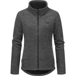 Kapuzensweatjacke Ragwear "Strickjacke Liram Melange", Damen, Gr. L, grau (dunkelgrau), Obermaterial: 56% Baumwolle CO. 44% Polyester PES. Futter: 100% Polyester PES., Sweatjacken Kapuzensweatjacke