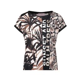 Print-Shirt Betty Barclay "Printshirt mit &Auml;rmelaufschlag", Damen, Gr. 42, bunt (wei&szlig;, braun), Obermaterial: 50% Baumwolle CO. 50% Modal CMD., Shirts Print-Shirt