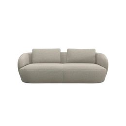 3-Sitzer FLEXLUX "Torino, rund und bequem, Couch, Dreisitzer", beige (natural), B:217cm H:85cm T:102cm, 100% Polyester, Sofas, 3-Sitzer, Modernes, organisches Sofa-Design, Kaltschaum, Wellenunterfederung