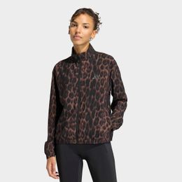 Rollkragenpullover adidas Performance "WORKOUT ESSENTIALS LEOPARD, GEWEBTES MATERIAL", Damen, Gr. XS, earth strata, schwarz, Obermaterial: 87% Polyester, 13% Elasthan, Pullover Rollkragenpullover