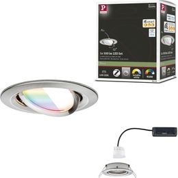 Paulmann LED Einbauleuchte "LED Einbauleuchte Nova Coin rund 84mm 50", silber (edelstahlfarben), 1, &Oslash; 8,4cm, 1 Stk., Leuchten, Memoryfunktion, Farbwechsler, Farbsteuerung, Dimmer, Smart Home, LED Einbauleuchte
