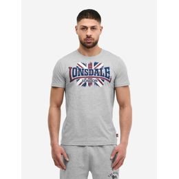 T-Shirt Lonsdale "RAMSHAW", Herren, Gr. S, marl grau, oxblood, schwarz navy, Obermaterial: 90% Baumwolle, 10% Viskose, Shirts T-Shirt, f&uuml;r Erwachsene, sportlicher Stil, f&uuml;r Sportmode und Streetwear