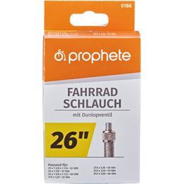 Fahrradschlauch Prophete "Fahrradschlauch", schwarz, Fahrradschl&auml;uche, 48mm, Dunlopventil (DV), 26 Zoll (66,04cm), Fahrradschlauch