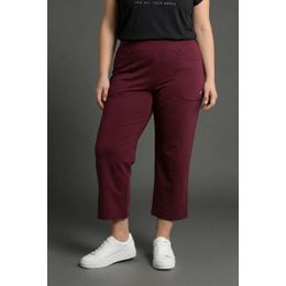 3/4-Hose FAYN SPORTS, Damen, Gr. 56, N-Gr, bordeaux, Single Jersey, Obermaterial: 95% Baumwolle, 5% Elasthan, bequem 3/4-L&auml;nge, Hosen 3/4-Hose, mit elastischem Bund auch in gro&szlig;en Gr&ouml;&szlig;en