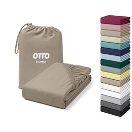 Spannbettlaken OTTO HOME "Cremona in BASIC und PREMIUM Qualit&auml;t, Baumwolle mit Elasthan", beige, B:180cm L:200cm, Jersey (180 g/m&sup2;), Obermaterial: 96% Baumwolle, 4% Elasthan, Bettlaken, Spannbettlaken, Jersey Bettlaken ab Gr&ouml;&szlig;e 90x200 cm, Strapazierf&auml;hig und langlebig