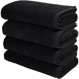 Handtuch OTTO HOME "Regona, Handt&uuml;cher 50x100cm, flauschig und weich, 500gr/m&sup2;", schwarz, B:50cm L:100cm, Frottier, Obermaterial: 100% Baumwolle, Handt&uuml;cher, Handtuch, Premium Handt&uuml;cher mit Bord&uuml;re, Set, 100% Baumwolle, 5 Jahre Garantie