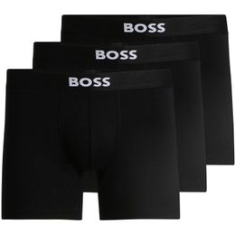 Trunk BOSS "3P BOSS ONE", Herren, Gr. L (52), schwarz (schwarz 001), Jersey, Obermaterial: 95% Baumwolle, 5% Elasthan, Unterhosen Trunk