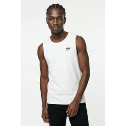Muskelshirt Alpha Industries "Back Print Tank", Herren, Gr. L, wei&szlig;, Single Jersey, Obermaterial: 100% Baumwolle, bedruckt, regular fit normal, Rundhals, Shirts Muskelshirt