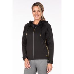 Kapuzensweatshirt LPO "SWEAT GILFORD II WOMEN", Damen, Gr. 36/38 (M), schwarz, 82% Polyester; 18% Elasthan, bequem, angesetztes B&uuml;ndchen, Sweatshirts Kapuzensweatshirt, mit Kontrastdetails