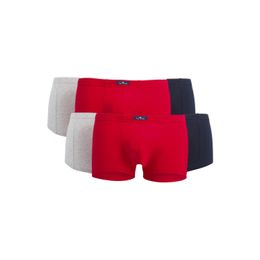 Boxershorts Tom Tailor "Boxershort 6er Pack", Herren, Gr. M, bunt (marine, rot, grau), Obermaterial: 95% Baumwolle CO. 5% Elasthan EL., Unterhosen Boxershorts