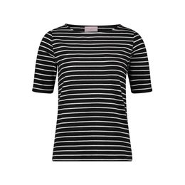 3/4-Arm-Shirt Betty Barclay "Ringelshirt mit U-Boot-Ausschnitt", Damen, Gr. 36, schwarz, wei&szlig;, Obermaterial: 95% Baumwolle CO. 5% Elasthan EL., Shirts 3/4-Arm-Shirt