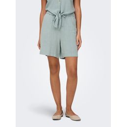 Shorts Only "ONLSIESTA MW PULL-UP LIN BL SHORTS NOOS", Damen, Gr. XL, N-Gr, abyss, Jersey, Obermaterial: 80% Viskose, 20% Leinen, unifarben, loose fit kniefrei, Hosen Shorts, loose fit, Jersey, Viskosemischung, elastischer Bund, unifarben