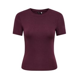 T-Shirt Only "ONLRILEY S/S TOPJRS", Damen, Gr. XL, winetasting, Jersey, Obermaterial: 96% Baumwolle, 4% Elasthan, unifarben, slim fit normal, Rundhals, Shirts T-Shirt, Baumwollmischung