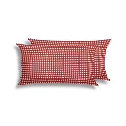 Kissenbez&uuml;ge Florella "Vichy rot Soft-Seersucker, 100% Baumwolle", rot, B:40cm H:80cm, Seersucker, Obermaterial: 100% Baumwolle CO., Kissenbez&uuml;ge, Kissenbez&uuml;ge