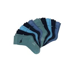Kurzsocken Schiesser "Socken Legwear Kids 10P 10er Pack", Jungen, Gr. 23-26, blau (blau, mix), Obermaterial: 75% Baumwolle CO. 24% Polyamid PA. 1% Elasthan EL., Socken Kurzsocken