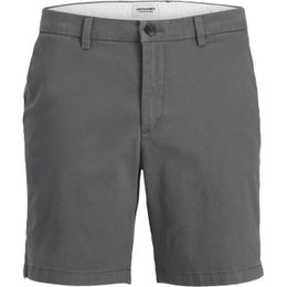 Jack & Jones Chinohose JACK & JONES "JPSTMARCO DYLAN CHINO SHORTS", Damen, Gr. L, N-Gr, castlerock, Web, Obermaterial: 98% Baumwolle, 2% Elasthan, unifarben, regular fit knielang, Hosen Chinohose