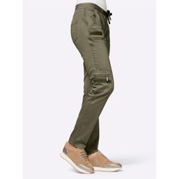 5-Pocket-Hose Heine, Damen, Gr. 48, Normalgr&ouml;&szlig;en, gr&uuml;n (khaki), 98% Baumwolle, 2% Elasthan, unifarben, lang, Hosen 5-Pocket-Hose