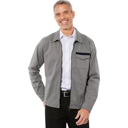Herren Jacke in Twill-Qualit&auml;t grau, Gr&ouml;&szlig;e 58