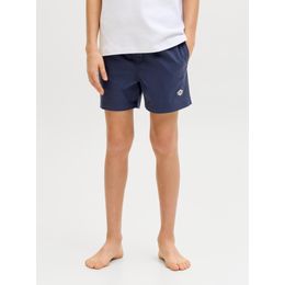 Jack & Jones Badeshorts JACK & JONES JUNIOR "JPSTMAUI SURF DOUBLE WB SWIM SHORT JNR", Kinder, Gr. 164, N-Gr, navy blazer, Web, Obermaterial: 100% Polyester, bedruckt, Badehosen Badeshorts
