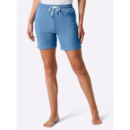 Dehnbund-Hose feel good, Damen, Gr. 48/50, Normalgr&ouml;&szlig;en, mittelblau, 50% Baumwolle, 50% Polyester, unifarben, Hosen Dehnbund-Hose