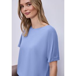 T-Shirt Street One, Damen, Gr. 34, drift blau, Jersey, Obermaterial: 95% Viskose, 5% Elasthan, unifarben, regular fit normal, Rundhals, Shirts T-Shirt, mit Stretchanteil