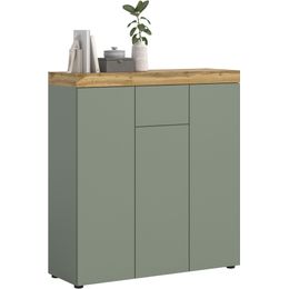 Highboard OTTO HOME "MAMBO, TOPSELLER, H&ouml;he 115 cm, in verschiedenen Farben erh&auml;ltlich", smoke gr&uuml;n, wotan eiche nachbildung, B:105cm H:115cm T:37cm, FSC-zertifizierter Holzwerkstoff, Sideboards, Highboard, Kommode, Sideboard, Wohnzimmer, Schlafzimmer