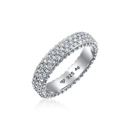 Silberring Elli "Ring Bandring 925 Sterling Silber, mit Kristallen von Swarovski" Gr. 52, silber, Fingerringe, Damen, 52, Silber 925 (Sterlingsilber), Silberring