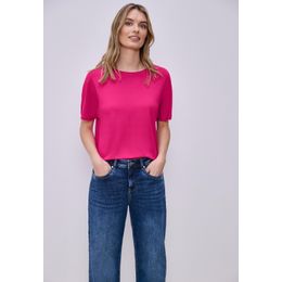 T-Shirt Street One, Damen, Gr. 34, magenta dream, Jersey, Obermaterial: 95% Viskose, 5% Elasthan, unifarben, regular fit normal, Rundhals, Shirts T-Shirt, mit Stretchanteil