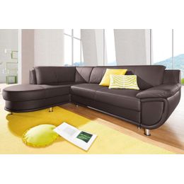 Ecksofa Trendmanufaktur "Rondo, zeitlos und elegant, bequem, L-Form", braun, B:265cm H:85cm T:190cm, Softlux-Kunstleder;Primabelle-Microfaser;NaturLeder (handschuhweiches Rindsleder in Sitz und R&uuml;cken mit SOFTLUX-Kunstleder als Korpus-Bezug);Struktur (23% Polyacryl, 77% Polyester), Sofas, Ecksofa, wahlweise mit Federkern, wahlweise mit Bettfunktion