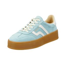 Plateausneaker Gant "Cuzmani", Damen, Gr. 36, dusty mint, sanftes wei&szlig;, Leder, Veloursleder, Schuhe Plateausneaker, Retro Sneaker, Schn&uuml;rschuh, Freizeitsneaker mit Lederfutter