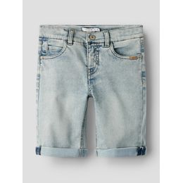 Jeansshorts name it "NKMTHEO XSL DNM L SHORTS 6622-CL NOOS", Jungen, Gr. 164, N-Gr, light medium blau denim, Denim/Jeans, Obermaterial: 41% Viskose, 31% Baumwolle, 25% Polyester, 3% Elasthan, unifarben, slim fit kurz, Jeans Jeansshorts, Viskosemischung, Stretch