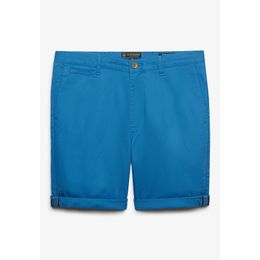 Chinoshorts Superdry "PREMIUM REGULAR CHINO SHORT", Damen, Gr. 32, N-Gr, cali blau, Web, Obermaterial: 98% Baumwolle, 2% Elasthan, unifarben, relaxed fit knielang, Hosen Chinoshorts