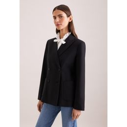 Jackenblazer Seidensticker, Damen, Gr. 36, schwarz, 52% Polyester, 43% Schurwolle, 5% Elastan, unifarben, Blazer Jackenblazer