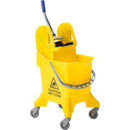 Sch&auml;fer Shop Sch&auml;fer Shop Pure Reinigungswagen, 1 x Eimer mit Volumen 30 l, herausnehmbare Mopp-Presse, 4 Lenkrollen, B 370 x T 410 x H 940 mm, Kunststoff, gelb