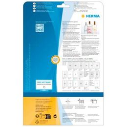 Folienetiketten Herma 8016, permanenthaftend, selbstklebend, bedruckbar, No-Label-Effekt, B 45,7 x H 21,2 mm, Folie, transparent, 1200 St&uuml;ck/25 Blatt