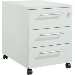 Sch&auml;fer Shop Sch&auml;fer Shop Pure Rollcontainer 333, 3 Schubladen, eckige Metallgriffe, abschlie&szlig;bar, B 434 x T 600 x H 570 mm, lichtgrau/lichtgrau