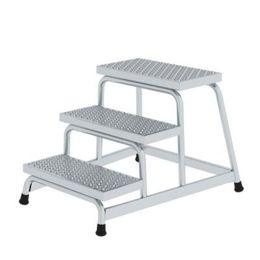 Munk Arbeitspodest, Aluminium, verschwei&szlig;te Rohrkonstruktion, Stufen R 13, Trittfl&auml;che 550 x 300 mm, max. 150 kg, 3 Stufen