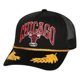 Mitchell & Ness Mitchell And Ness NBA Chicago Bulls Leaf Snapback Trucker Cap Schwarz HHSS5457-CBUYY-ONE