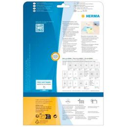 Folienetiketten Herma 4684, permanenthaftend, selbstklebend, bedruckbar, No-Label-Effekt, B 52,5 x H 29,7 mm, transparent, 1000 St&uuml;ck/25 Blatt