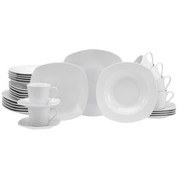Kombiservice Creatable "Geschirr-Set Amelie", wei&szlig;, 30 Stk., Porzellan, Geschirr-Sets, Kombiservice, Service, wei&szlig;, quadratische Form, 30 Teile, f&uuml;r 6 Personen