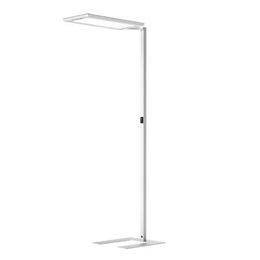 LED-Stehleuchte Waldmann YARA.single, 107 W, 15000 lm, 2700&ndash;6500 K, magnetisches Bedienteil, Bewegungs- & Tageslichtsensor, Direkt-/Indirektlicht, alusilber