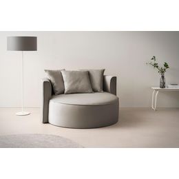 XXL-Sessel "Isalie, Lesesessel, Loveseat, inklusive Zierkissen", grau (taupe), B:153cm H:98cm T:145cm, LeGer Home by Lena Gercke, Sessel, XXL-Sessel, extra gro&szlig;e Sitzfl&auml;che, optional mit Hocker, Cord, Samt, Boucl&eacute;