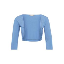 Bolerojacke Vera Mont "Bolero-Jacke figurbetont", Damen, Gr. 40, blau (hushed blau), Obermaterial: 95% Viskose CV. 5% Elasthan EL., Jacken Bolerojacke