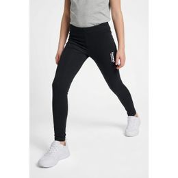 Leggings Hummel, M&auml;dchen, Gr. 146, N-Gr, schwarz, Obermaterial: 95% Baumwolle, 5% Elasthan, Hosen Leggings, sportlicher Stil, f&uuml;r Kinder und Jugendliche, hohe Bewegungsfreiheit