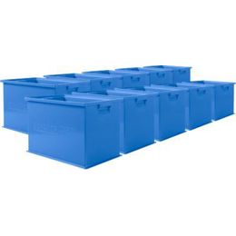 Sch&auml;fer Shop Stapelkasten SSI Sch&auml;fer 14/6-2Z, Volumen 33 l, bis 30 kg, mit Griffmulde, L 465 x B 314 x H 298 mm, Polypropylen, blau, 10 St&uuml;ck