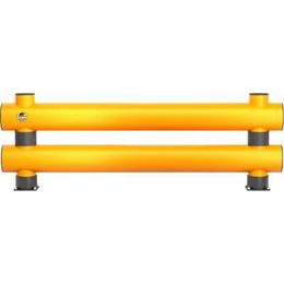Ampere Rammschutz-Barriere Rack-Mammut&reg;, Doppelplanke, Kunststoff, L 2000 x H 690 mm, verkehrsgelb