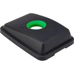 Sch&auml;fer Shop Deckel f&uuml;r Sch&auml;fer Shop Select Abfallbeh&auml;lter mit Volumen 60 l, mit runder &Ouml;ffnung, B 450 x T 335 x H 50-100 mm, Kunststoff, gr&uuml;n