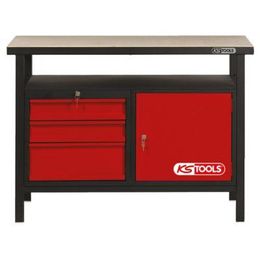 Werkbank mit 3 Schubladen und 1 T&uuml;r, H840xB1200xT600mm
