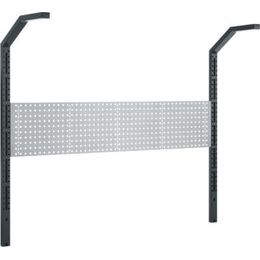 Sch&auml;fer Shop Sch&auml;fer Shop Pure Tischaufbau f&uuml;r Arbeitstische AST31, 2 x Aufbaus&auml;ulen, 1 x Lochwand, B 2000 x H 1615 mm, Stahl, anthrazitgrau/wei&szlig;aluminium